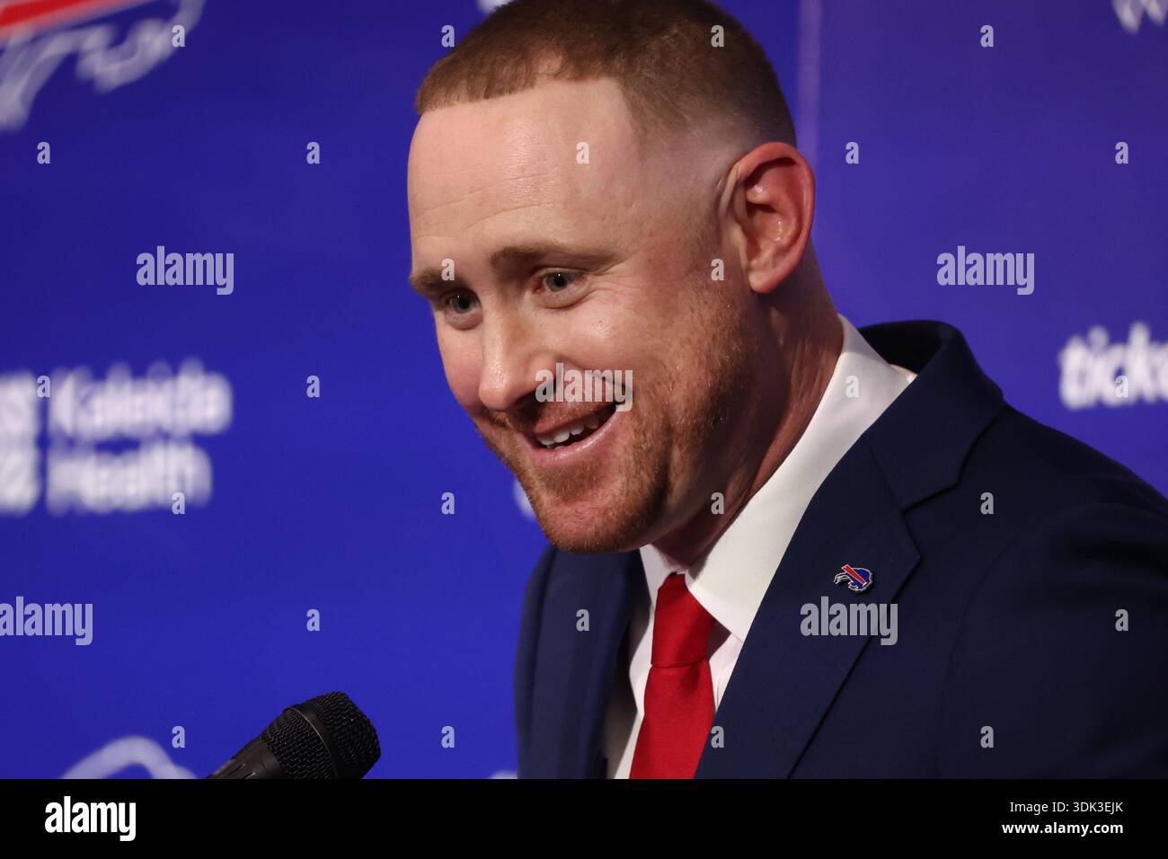 Joe Brady meets with reporters after being introduced as the new head ...