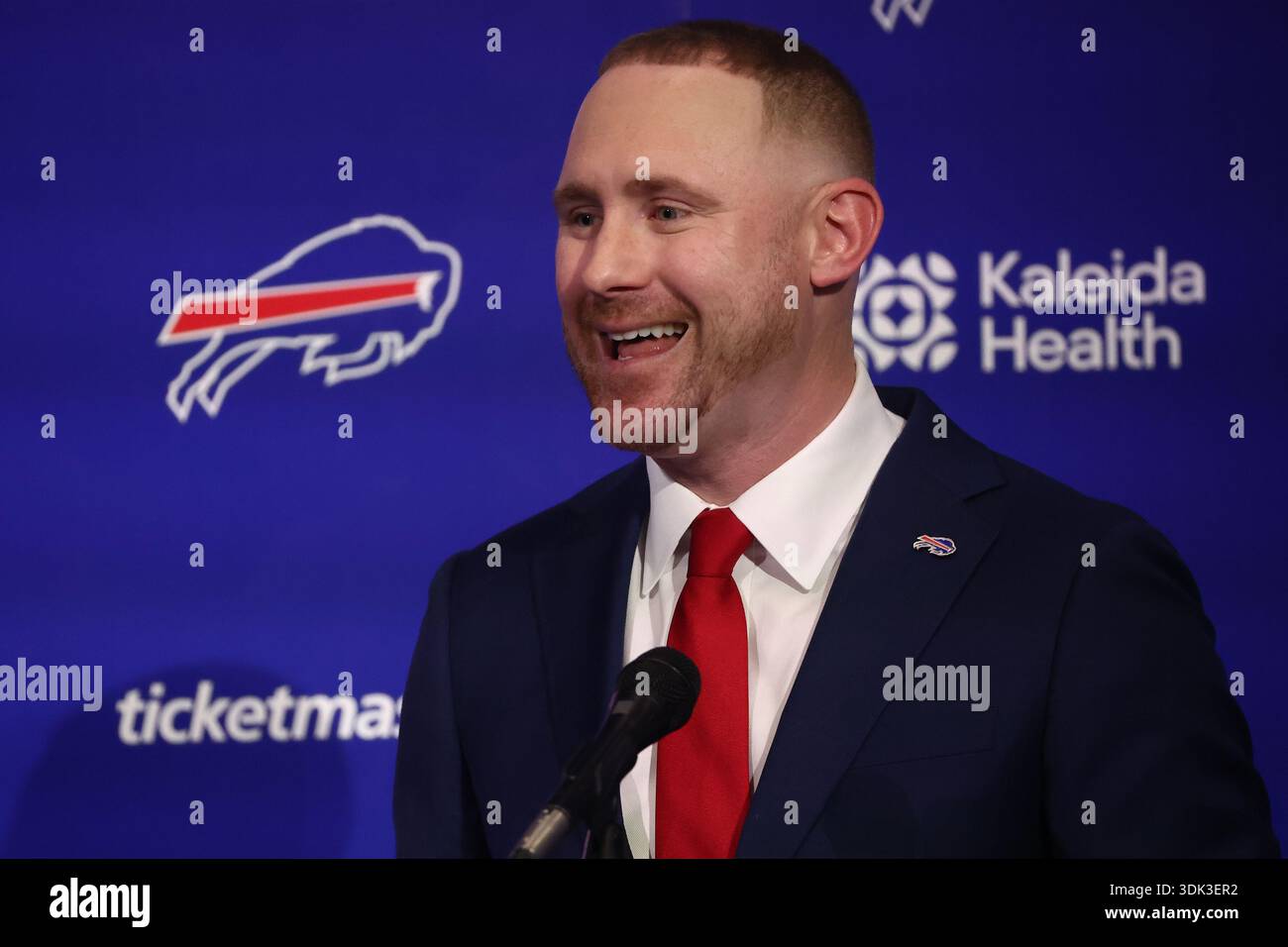 Joe Brady meets with reporters after being introduced as the new head ...