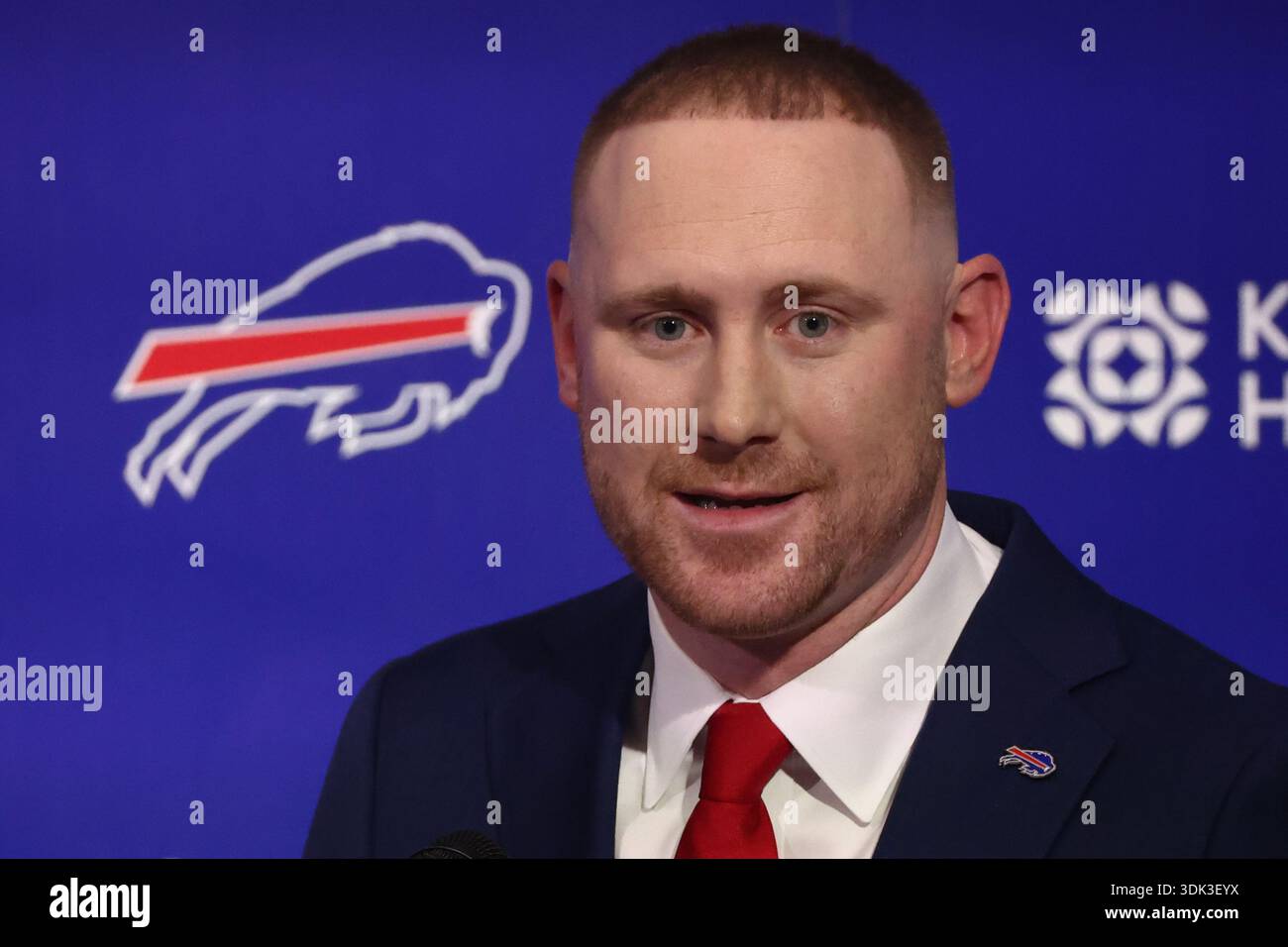 Joe Brady meets with reporters after being introduced as the new head ...