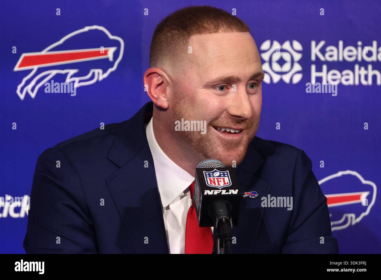 Joe Brady meets with reporters after being introduced as the new head ...