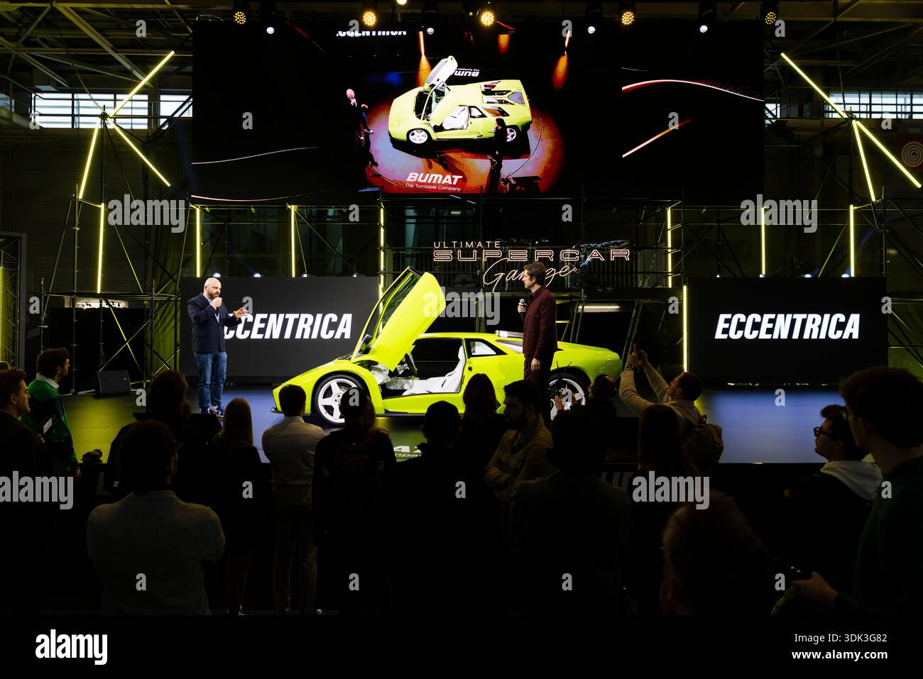 Eccentrica on the stage of the ultimate supercar garage during the ...