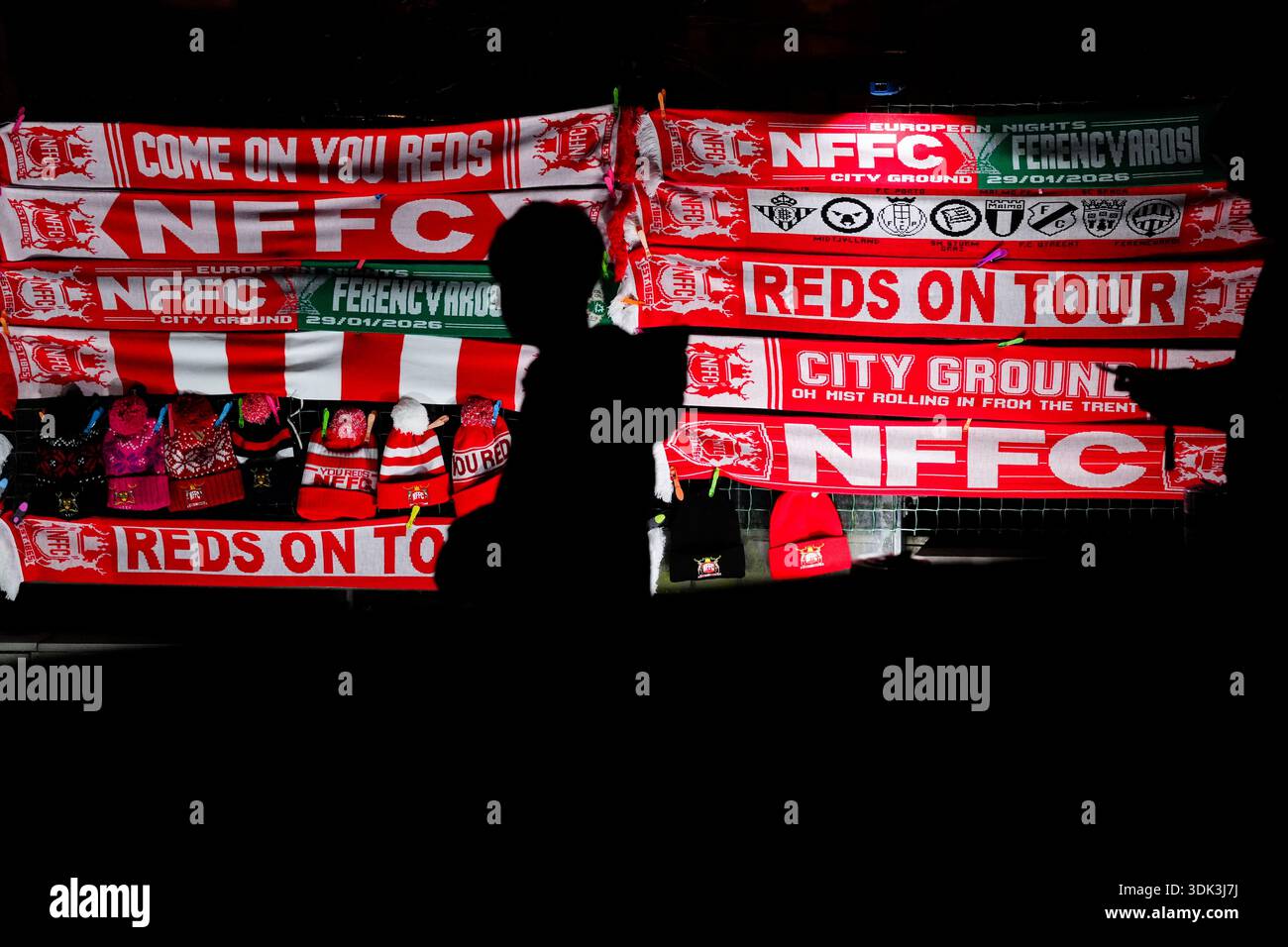 A general view of a merchandise stall at the City Ground, Nottingham ...