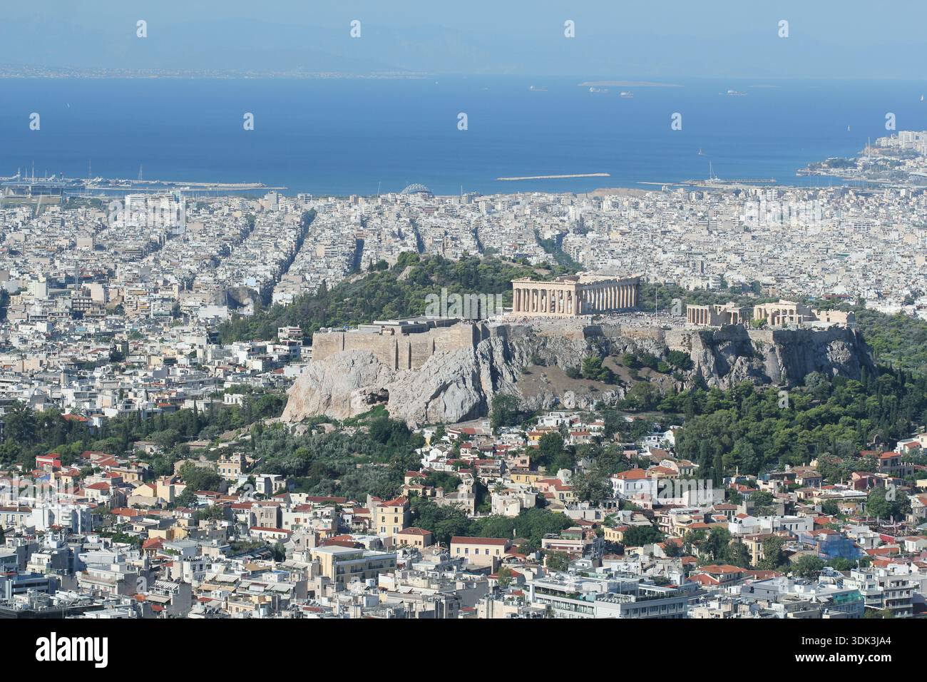 Aerial view of Athens with Acropolis hill, Greece. Famous ancient ...