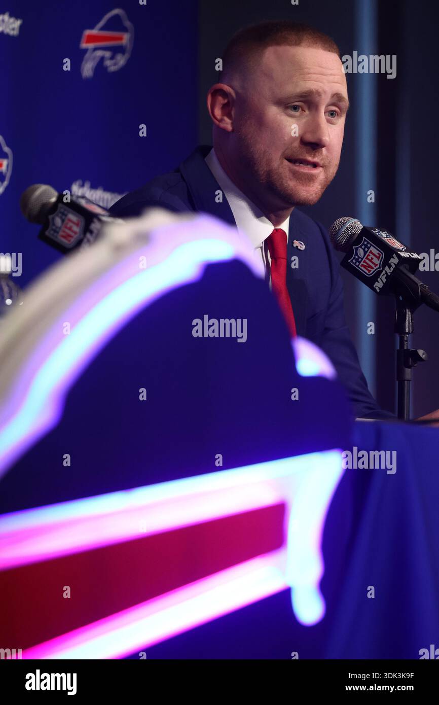 Joe Brady meets with reporters after being introduced as the new head ...