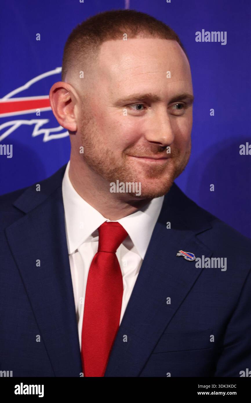 Joe Brady meets with reporters after being introduced as the new head ...