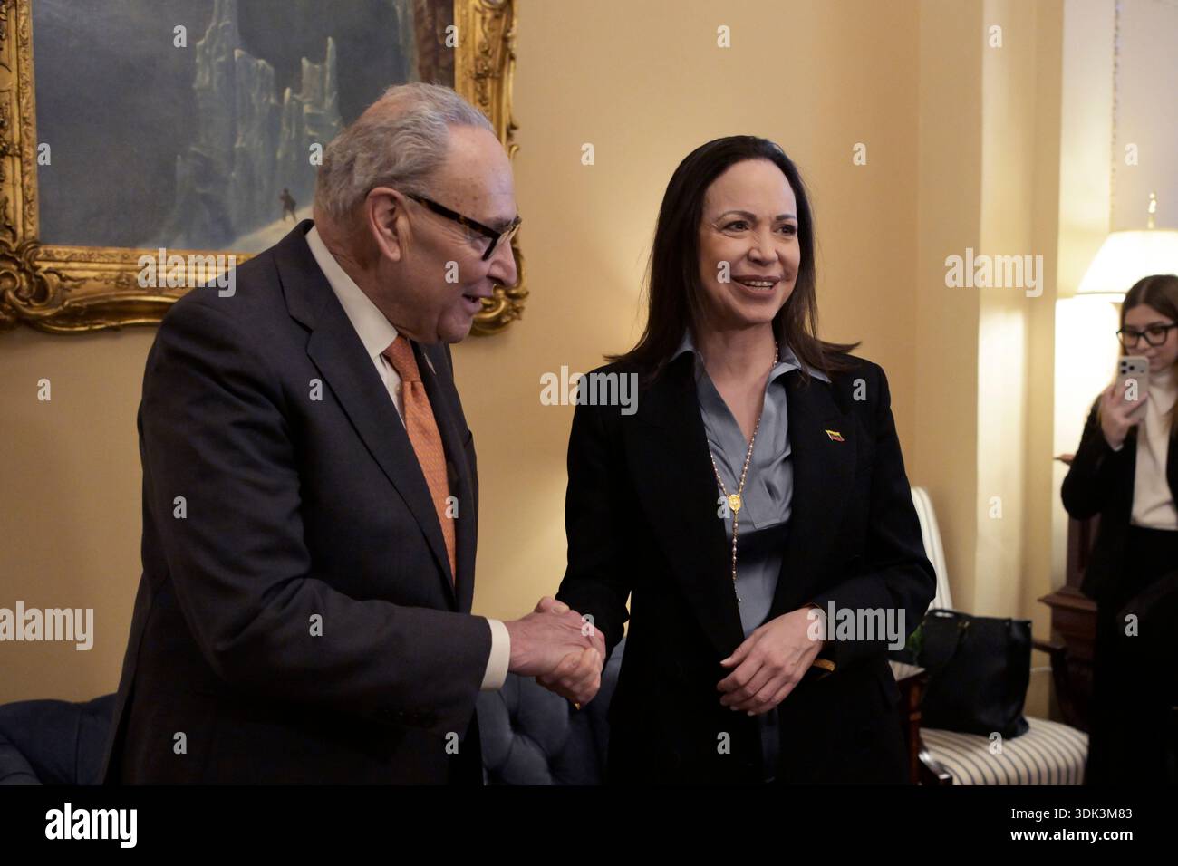 US Senator Chuck Schumer and Venezuela Opposition Leadership Maria ...
