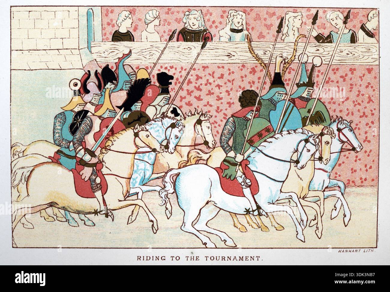 Medieval history, Knights riding to the tournament, Jousting, Lances ...