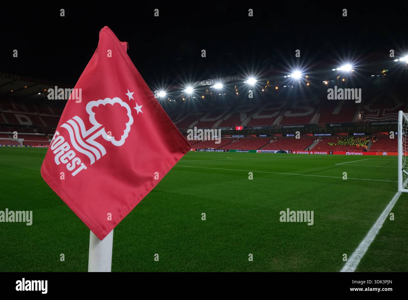 Nottingham Forest corner flag prior to kick off during the UEFA Europa ...