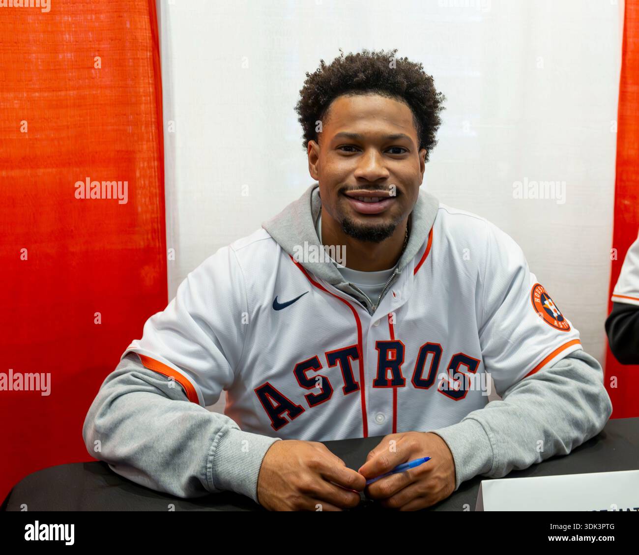Houston, TX USA; Houston Astros infielder Brice Matthews (28) poses for ...