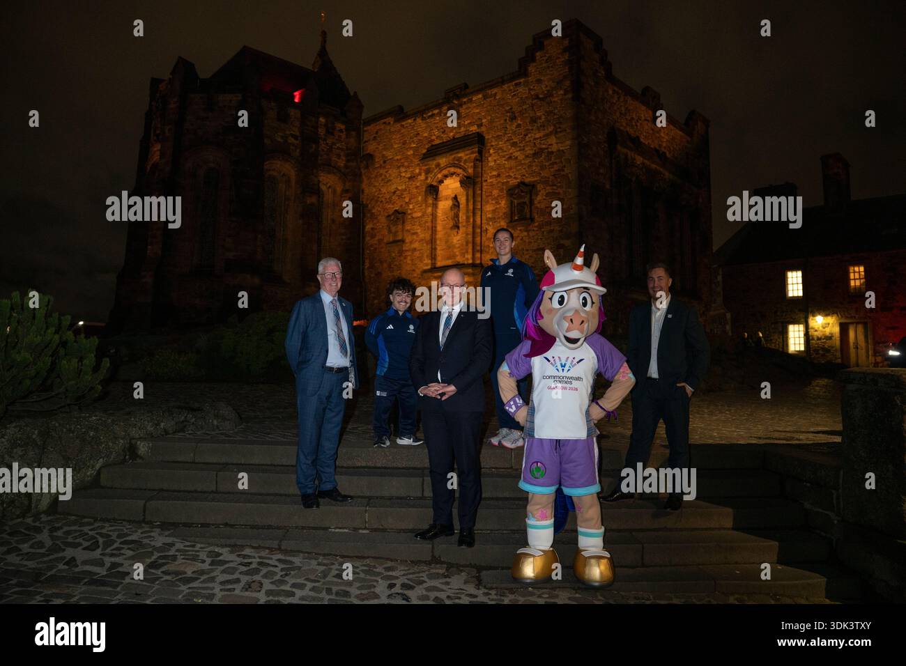 (left to right) Chair George Black CBE, athlete Finlay Davidson, First ...