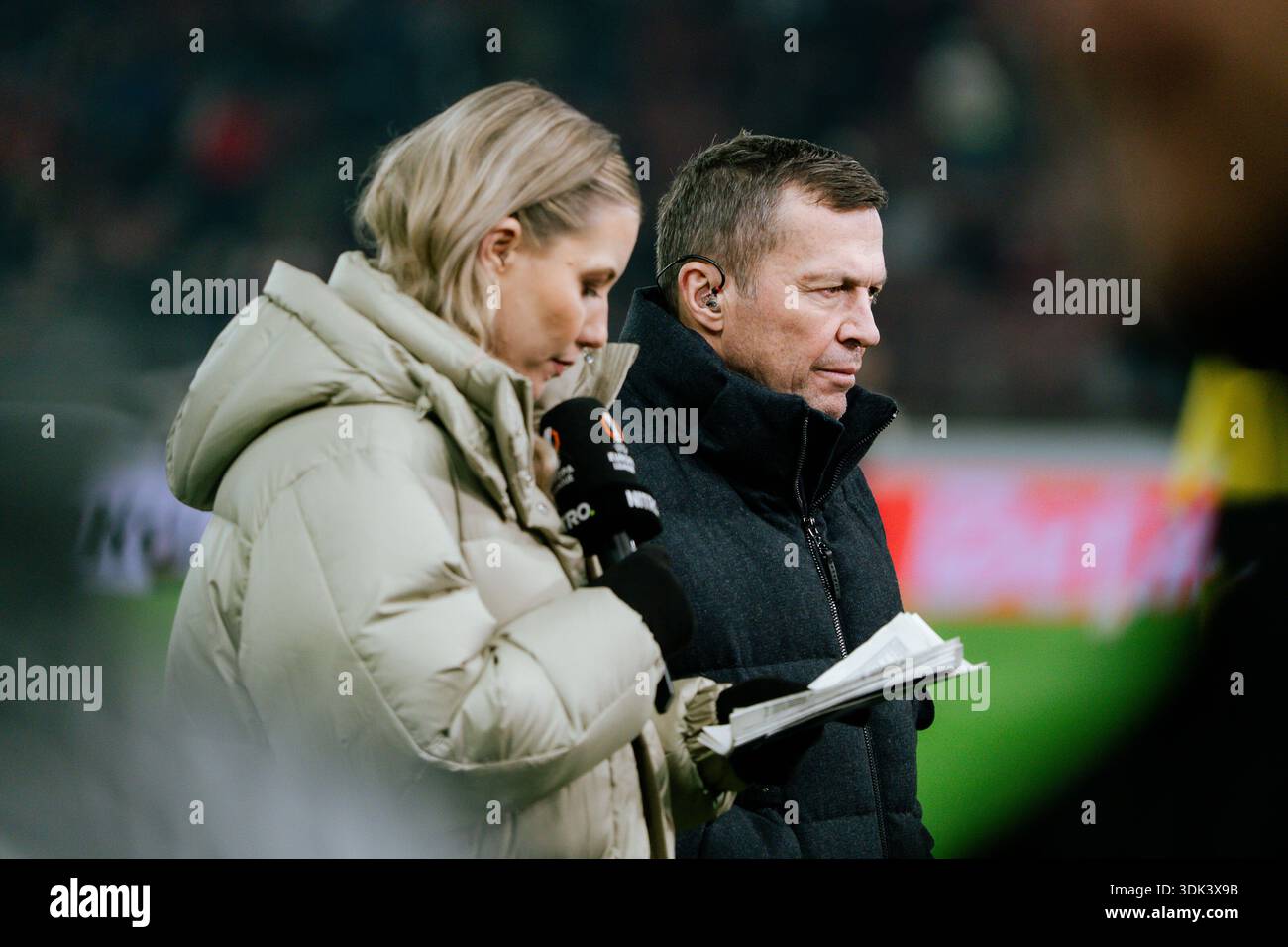 Laura Papendick (Moderator Nitro) and Lothar Matthäus (TV expert), GER ...
