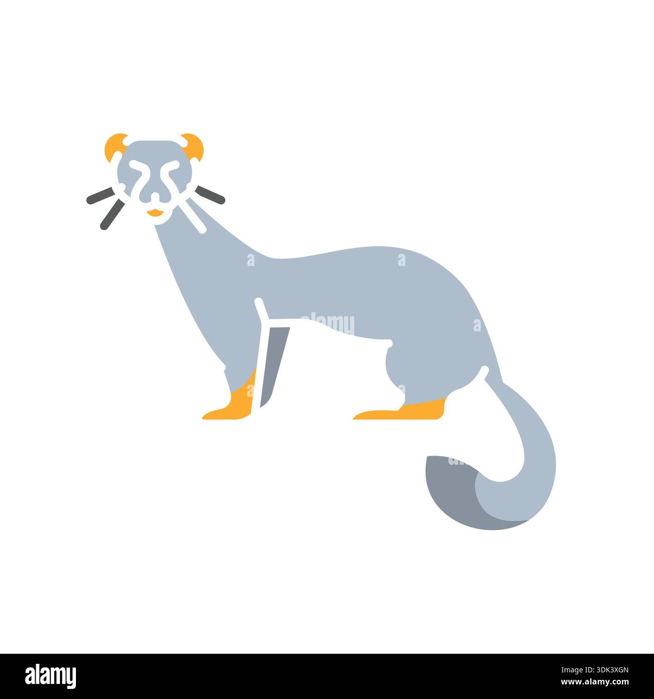 Ermine color flat icon for digital and print projects. Arctic animals ...