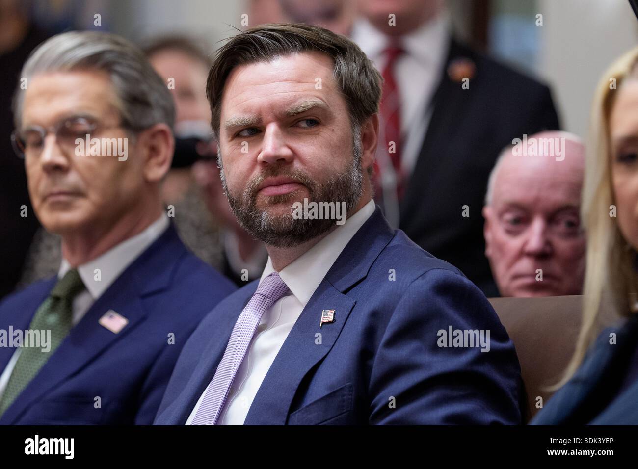 United States Vice President JD Vance during a cabinet meeting in the ...