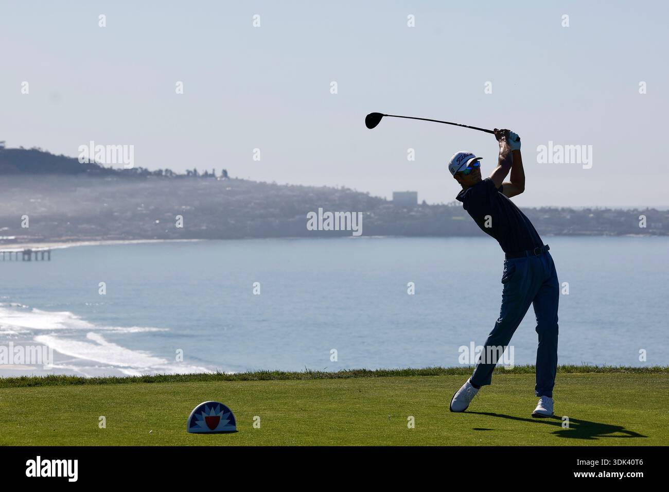 Ricky Castillo tees off on the 16th hole on the North Course at Torrey ...