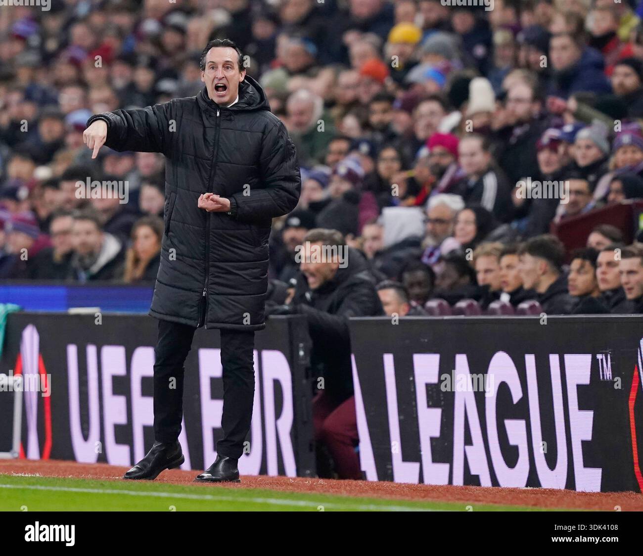 Birmingham, England, 29th January 2026. Unai Emery head coach of Aston ...