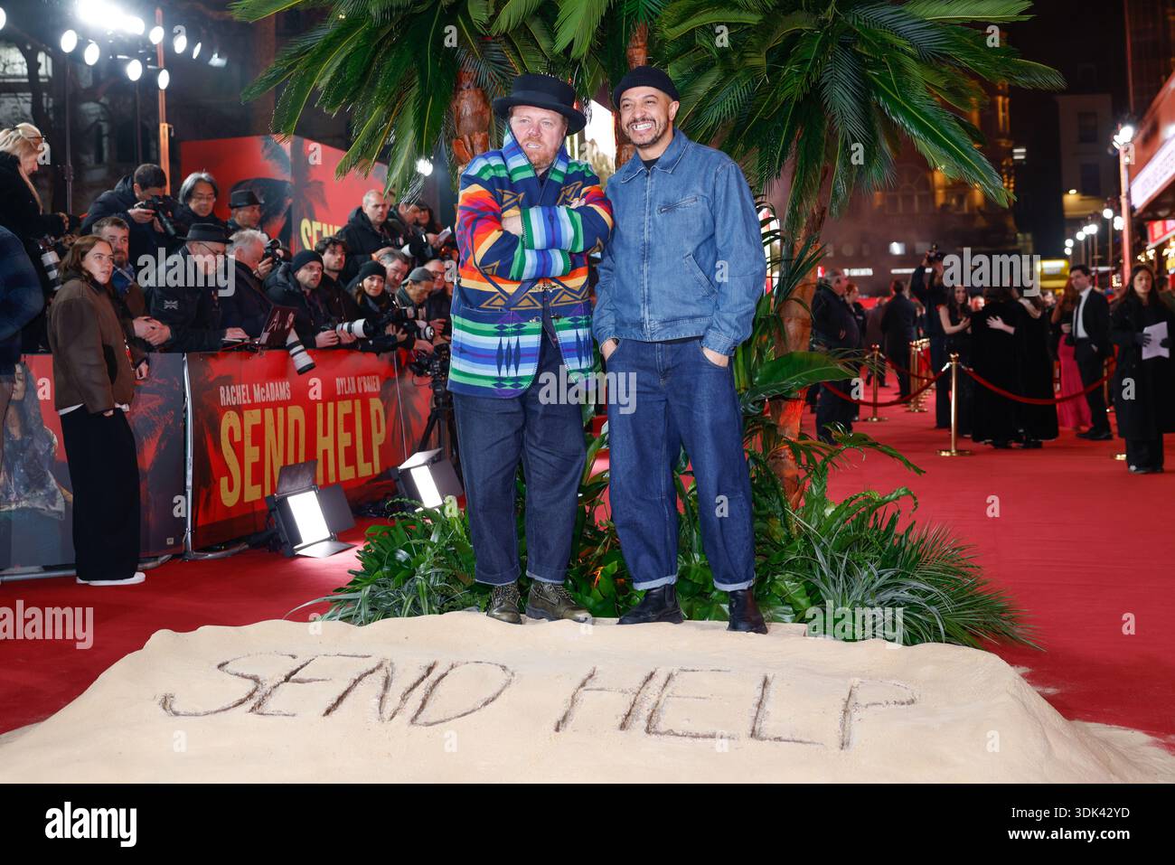 Leigh Francis, left, and Jade Jones pose for photographers upon arrival ...