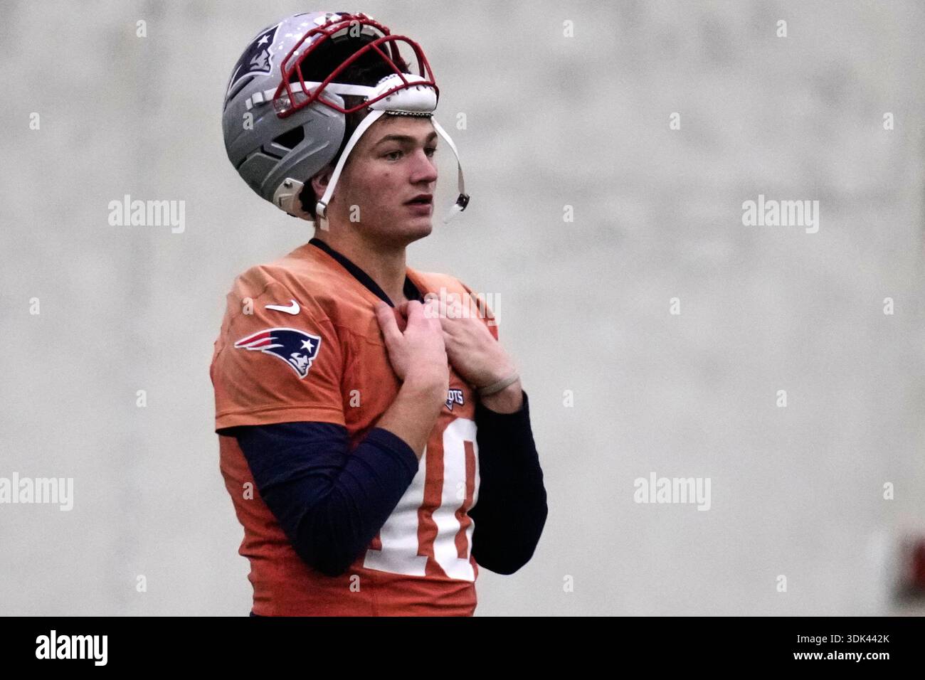 New England Patriots quarterback Drake Maye during an NFL football ...