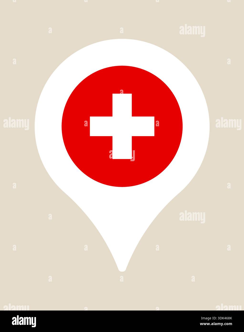 Medical Map Pin Icon Highlighting Healthcare Location for Emergency ...