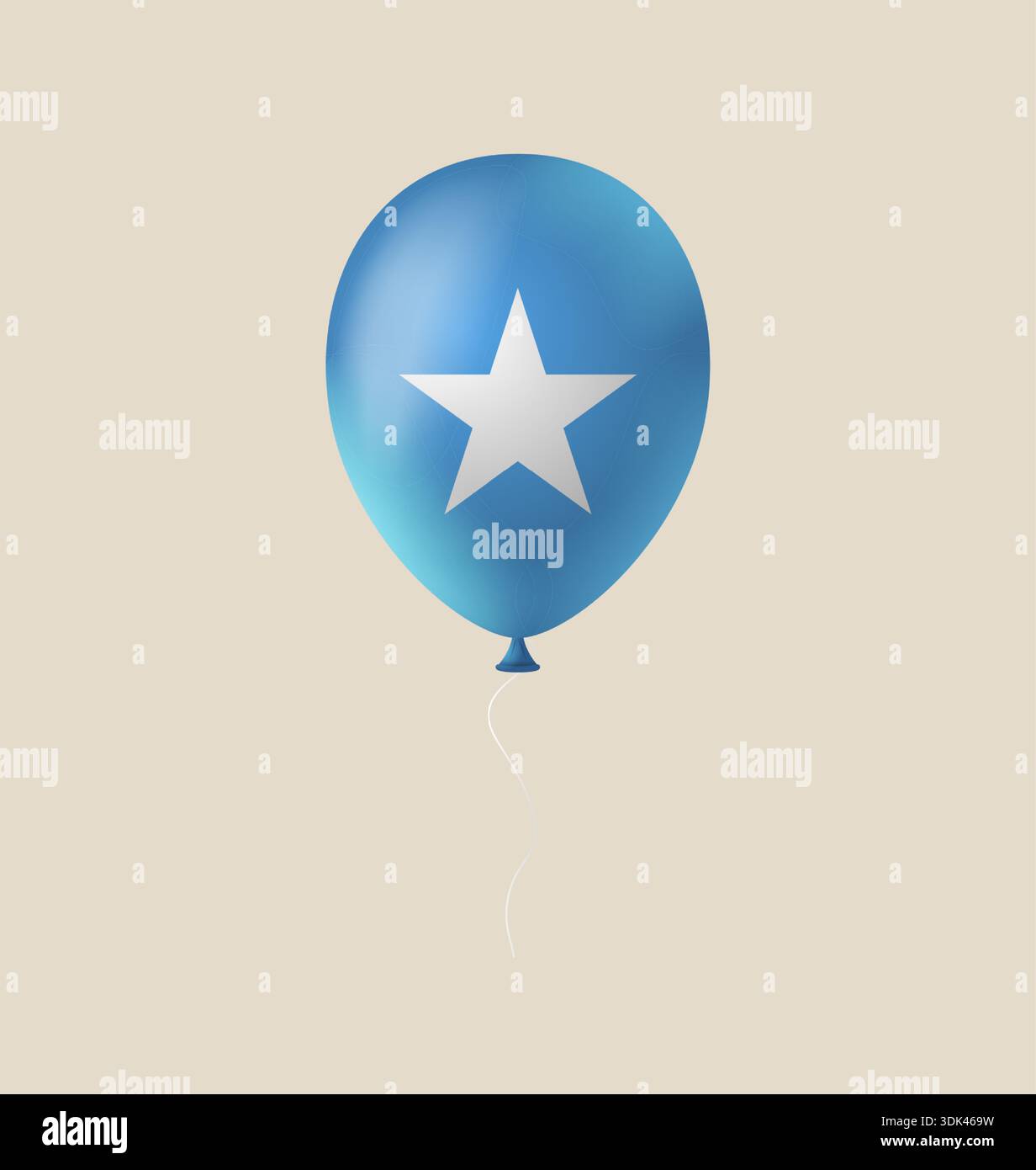Vibrant Somalia National Flag Balloon Featuring White Star Symbolizing ...