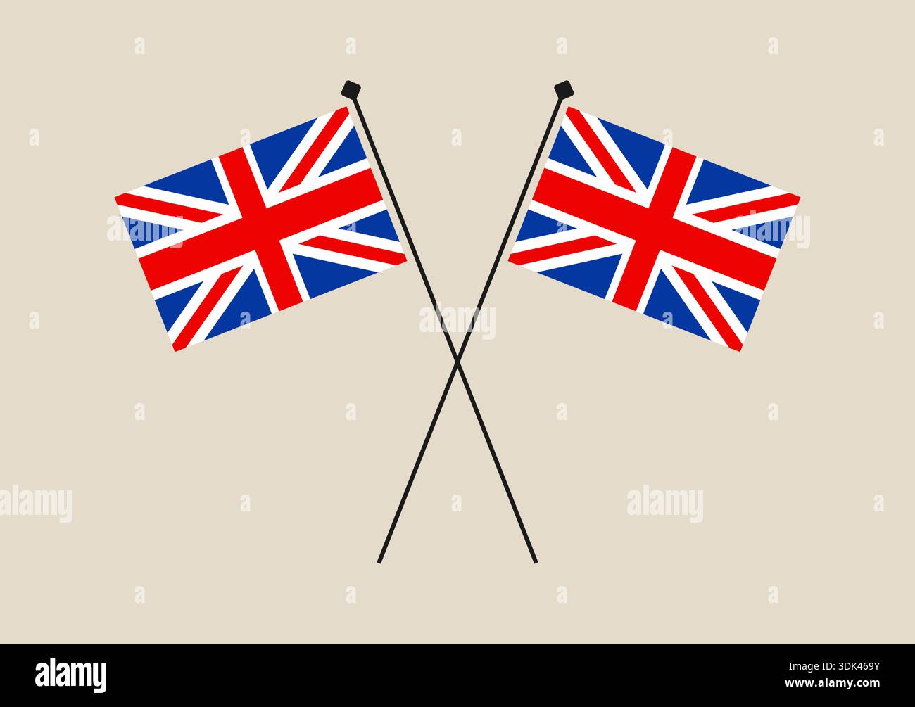 Crossed Union Jack Flags Displayed Proudly, Representing the United ...