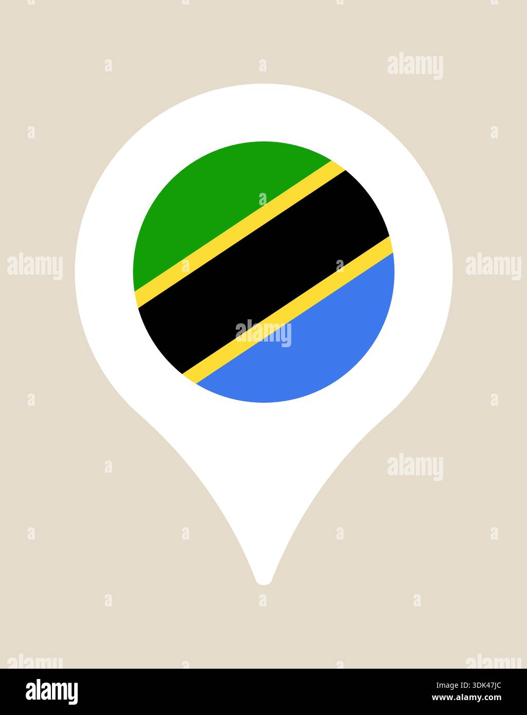 Tanzania Flag Map Pin Icon Showing African Country Location and Travel ...