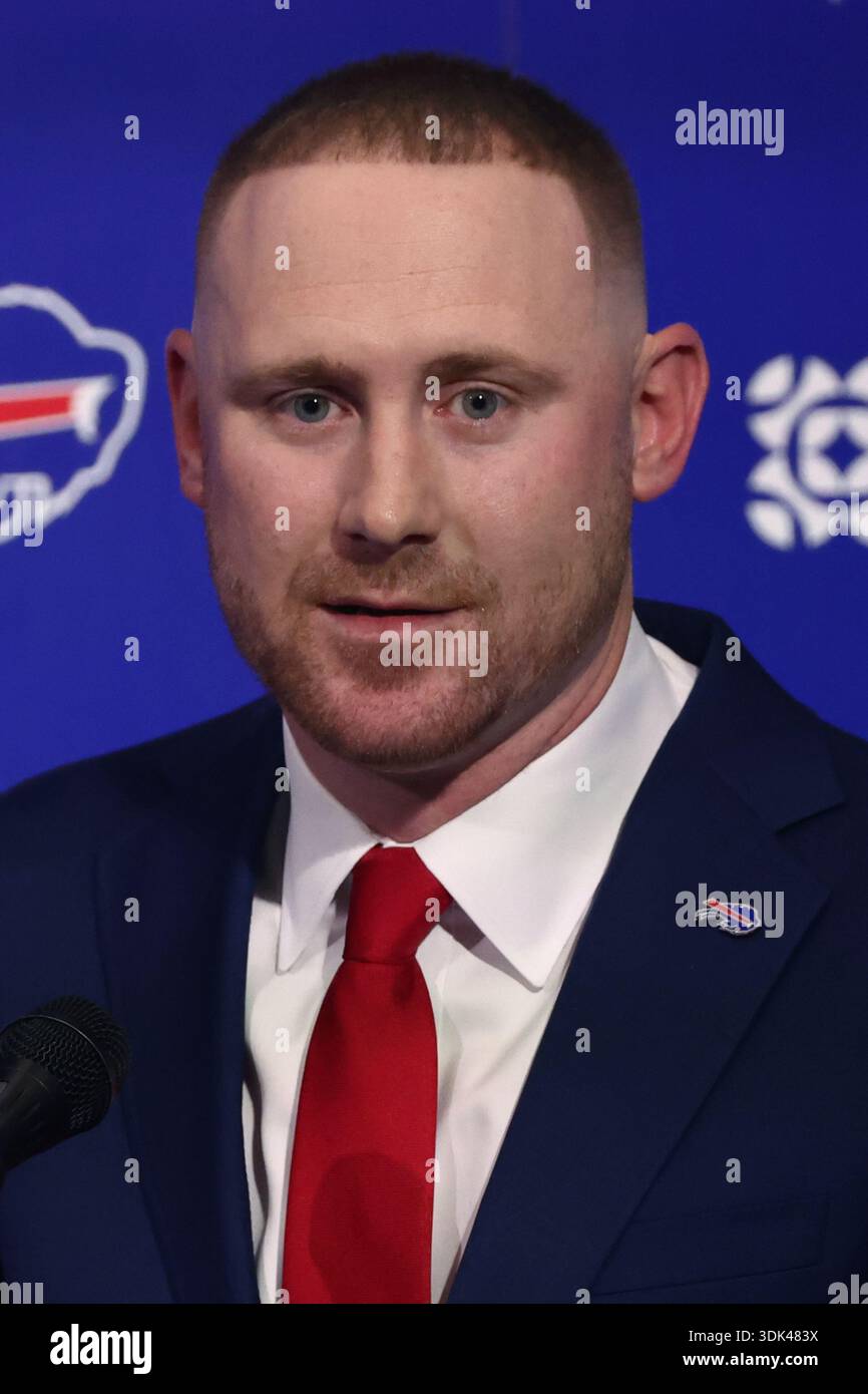 Joe Brady meets with reporters after being introduced as the new head ...