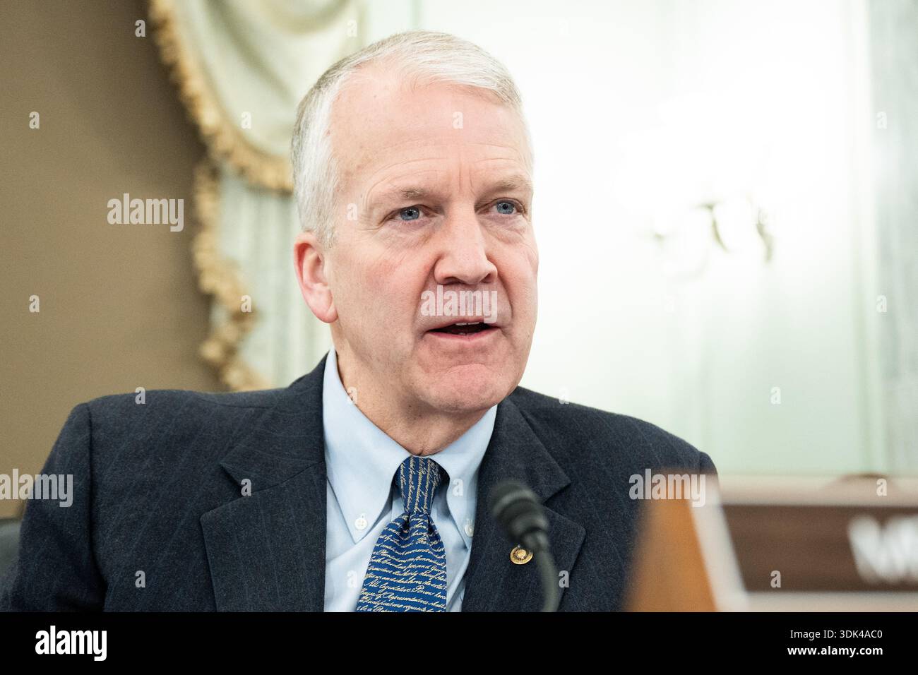 U.S. Senator Dan Sullivan (R-AK) speaking at a hearing of the Senate ...