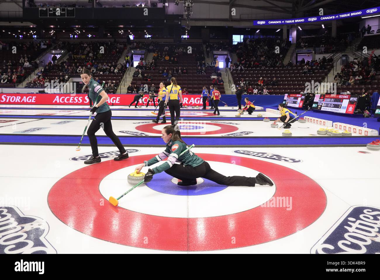 Prince Edward Island's skip Amanda Power throws a stone during her team ...