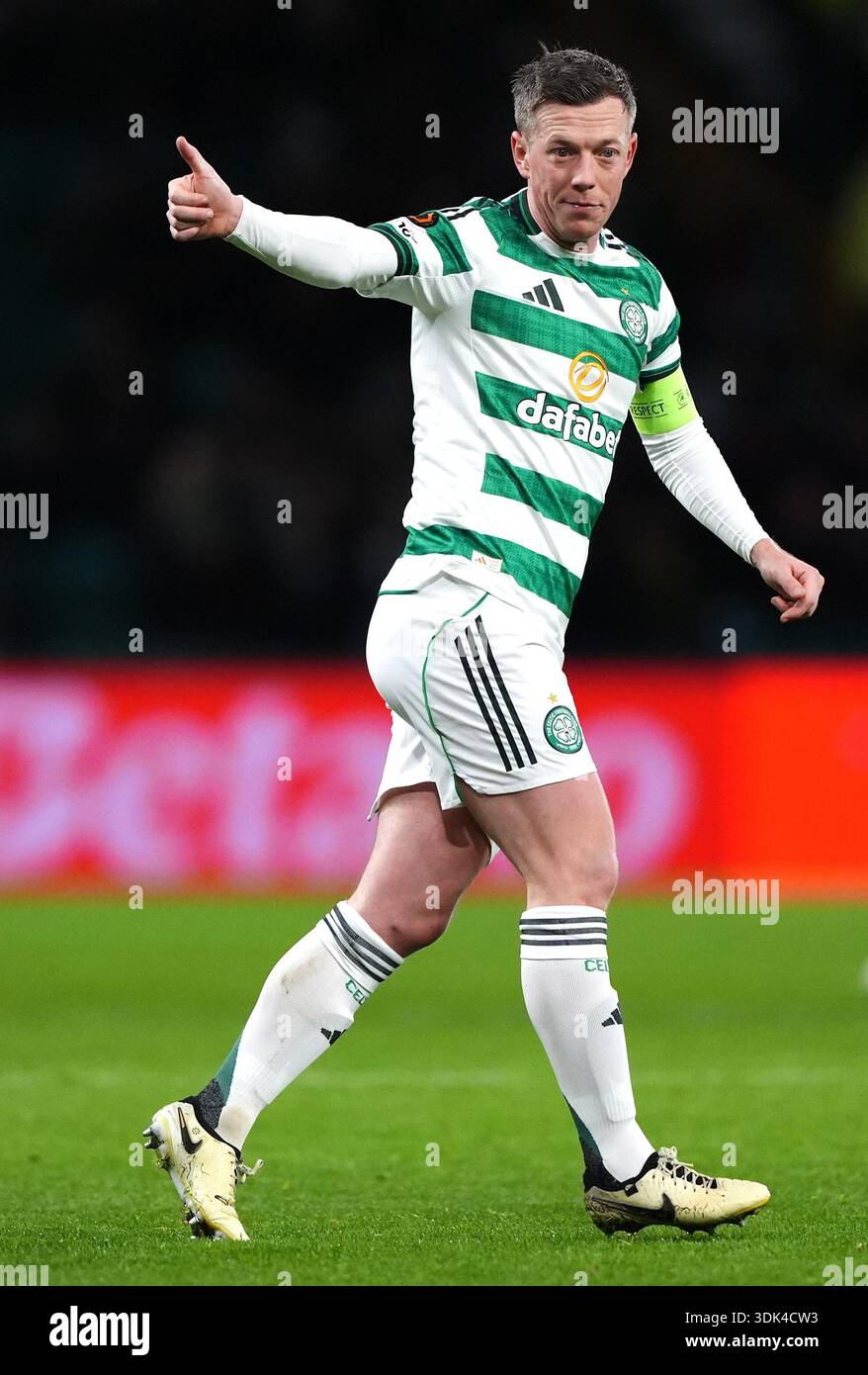 during the UEFA Europa League match at Celtic Park, Glasgow. Picture ...