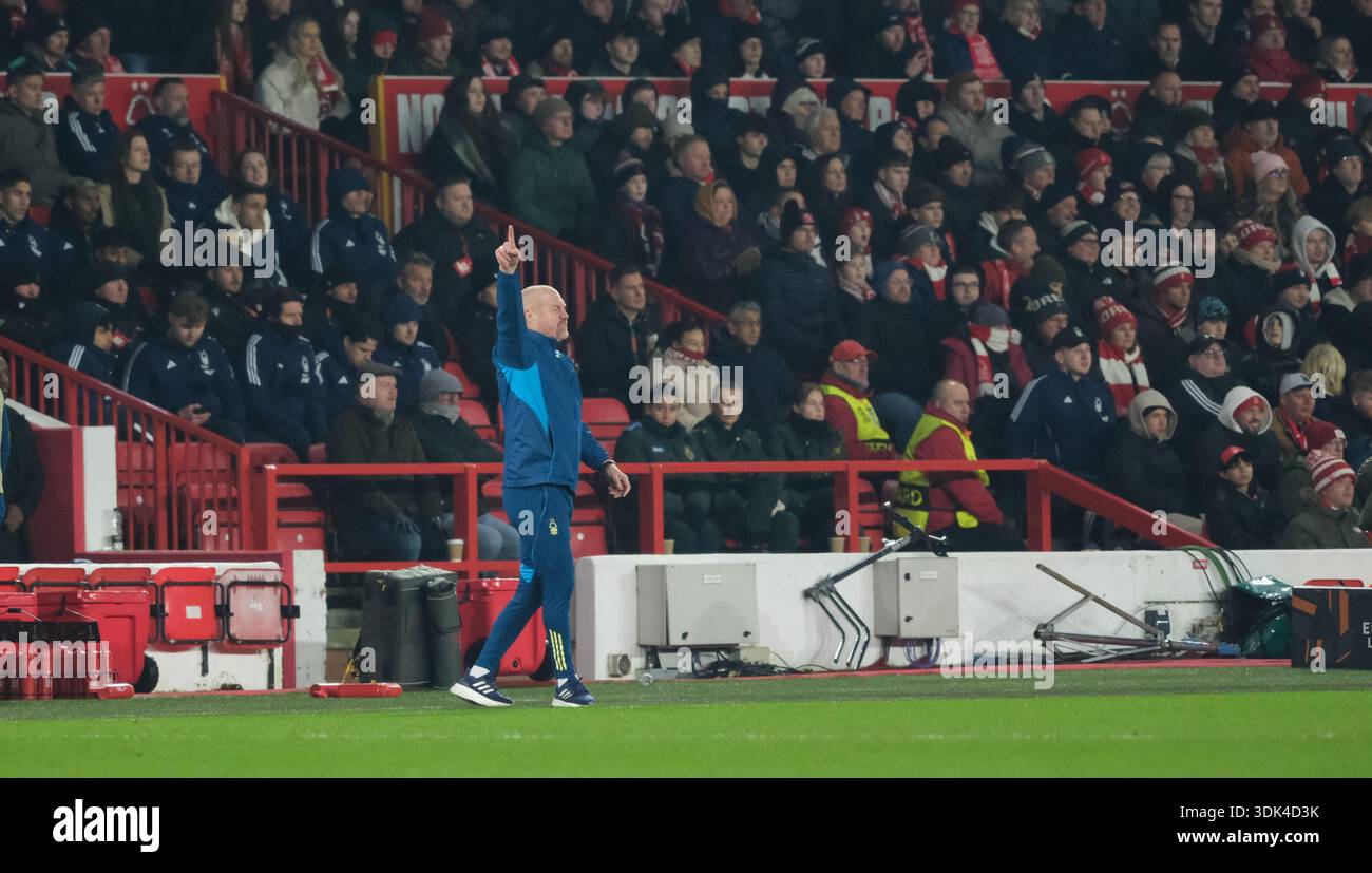 Nottingham Forest Head Coach Sean Dyche shouts instructions to his team ...