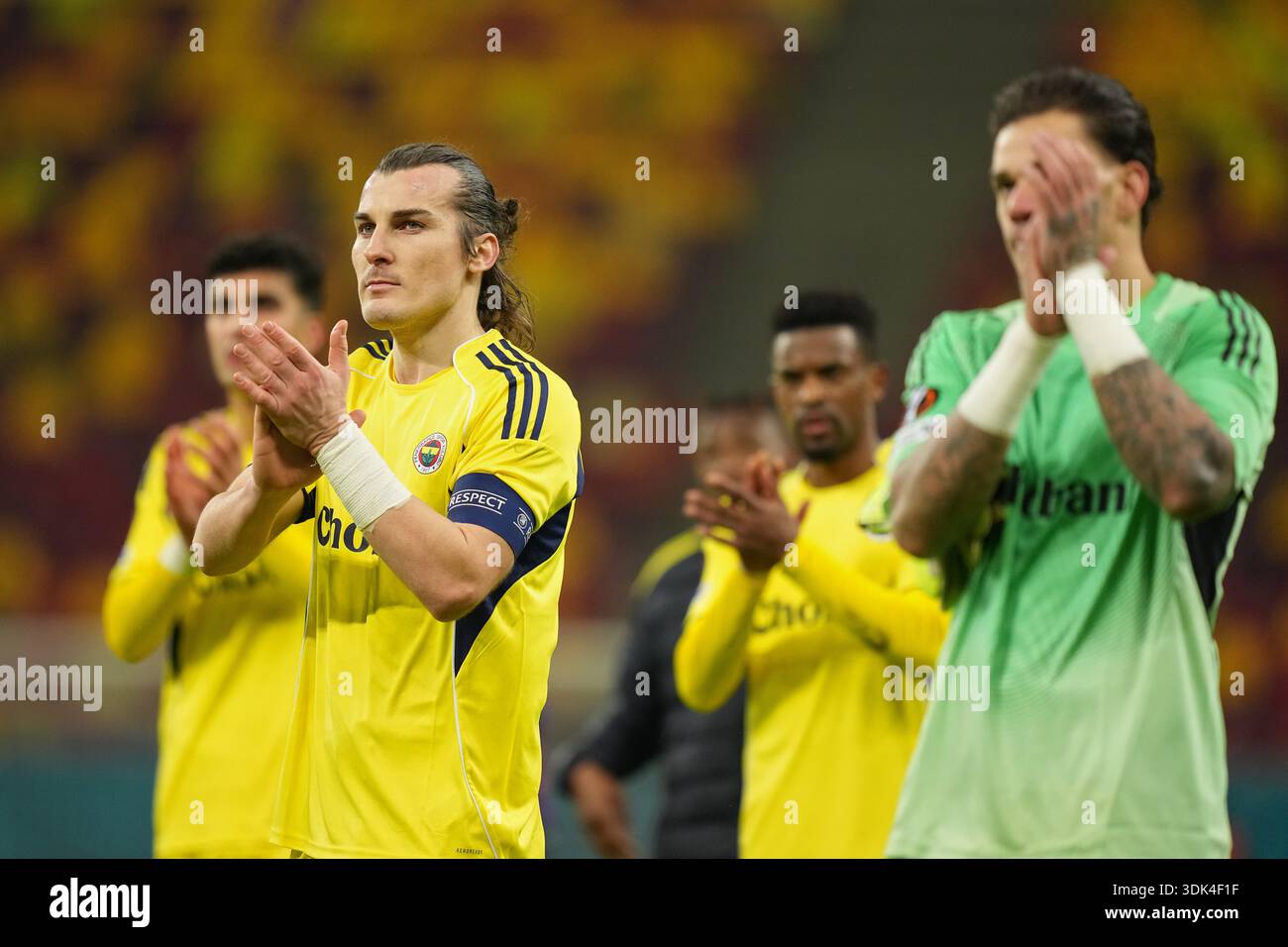 Fenerbahce's Caglar Soyuncu applauds fans after the Europa League ...