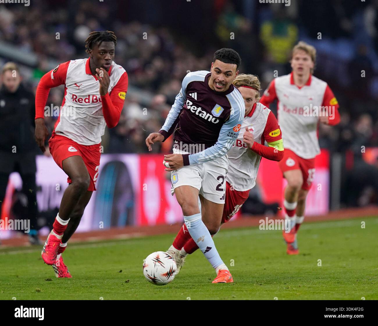 Birmingham, England, 29th January 2026. Morgan Rogers of Aston Villa in ...