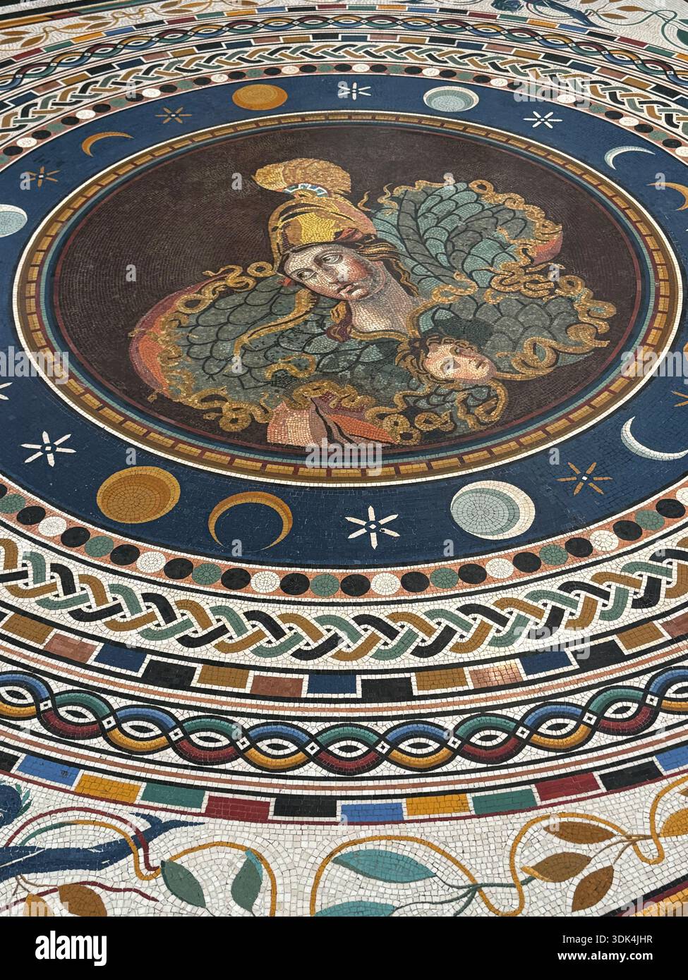 The Goddess Athena mosaic floor is located in the Greek Cross Hall ...