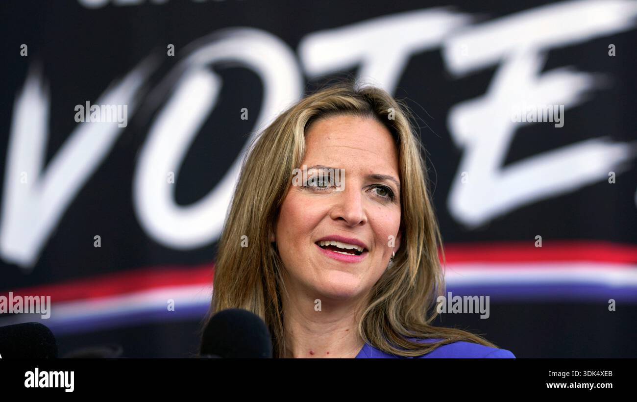 FILE - Michigan Secretary of State Jocelyn Benson speaks in Detroit ...