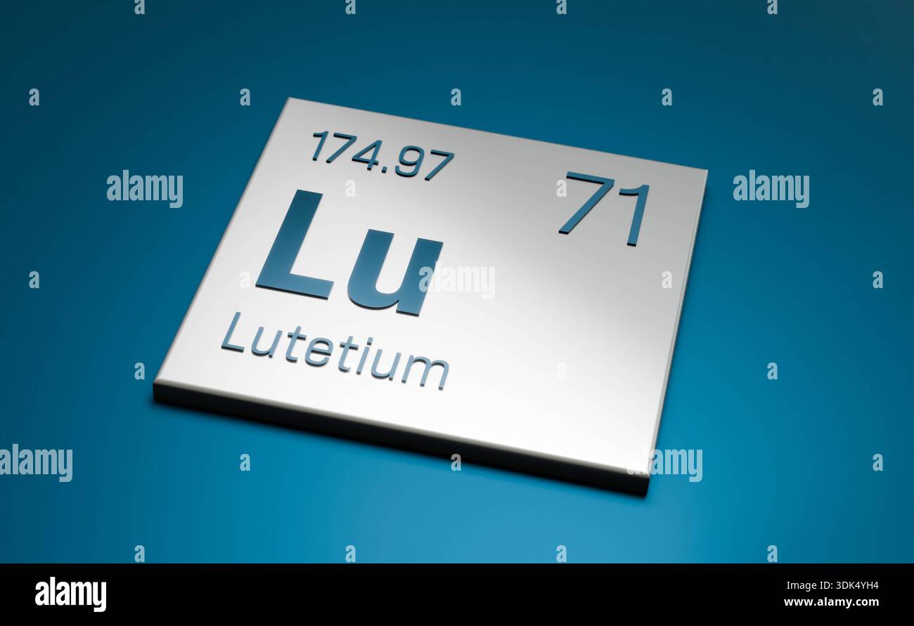 Lutetium, symbol Lu, periodic table element. Lutetium, symbol Al ...