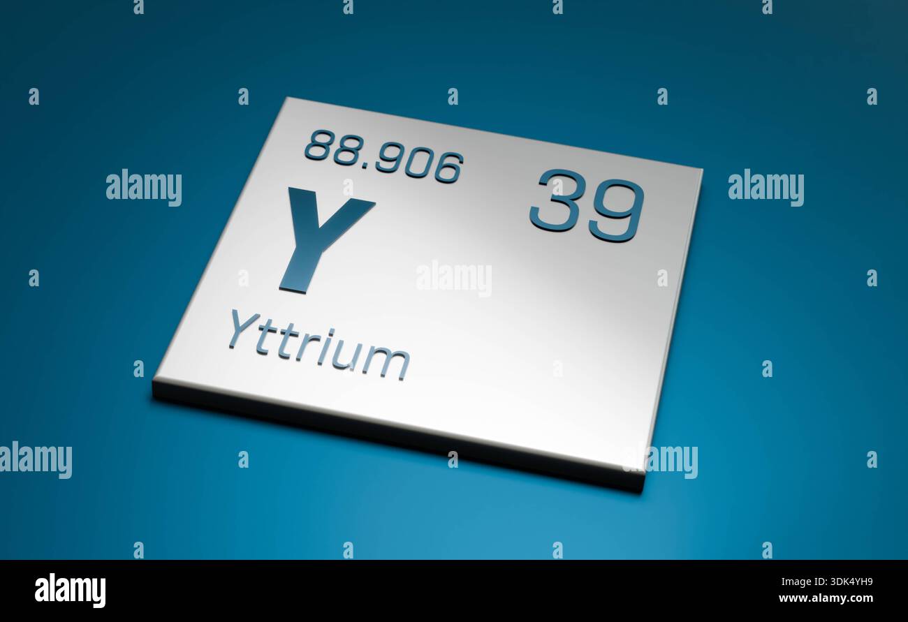 Yttrium, symbol Y, periodic table element. Yttrium, symbol Al, periodic ...