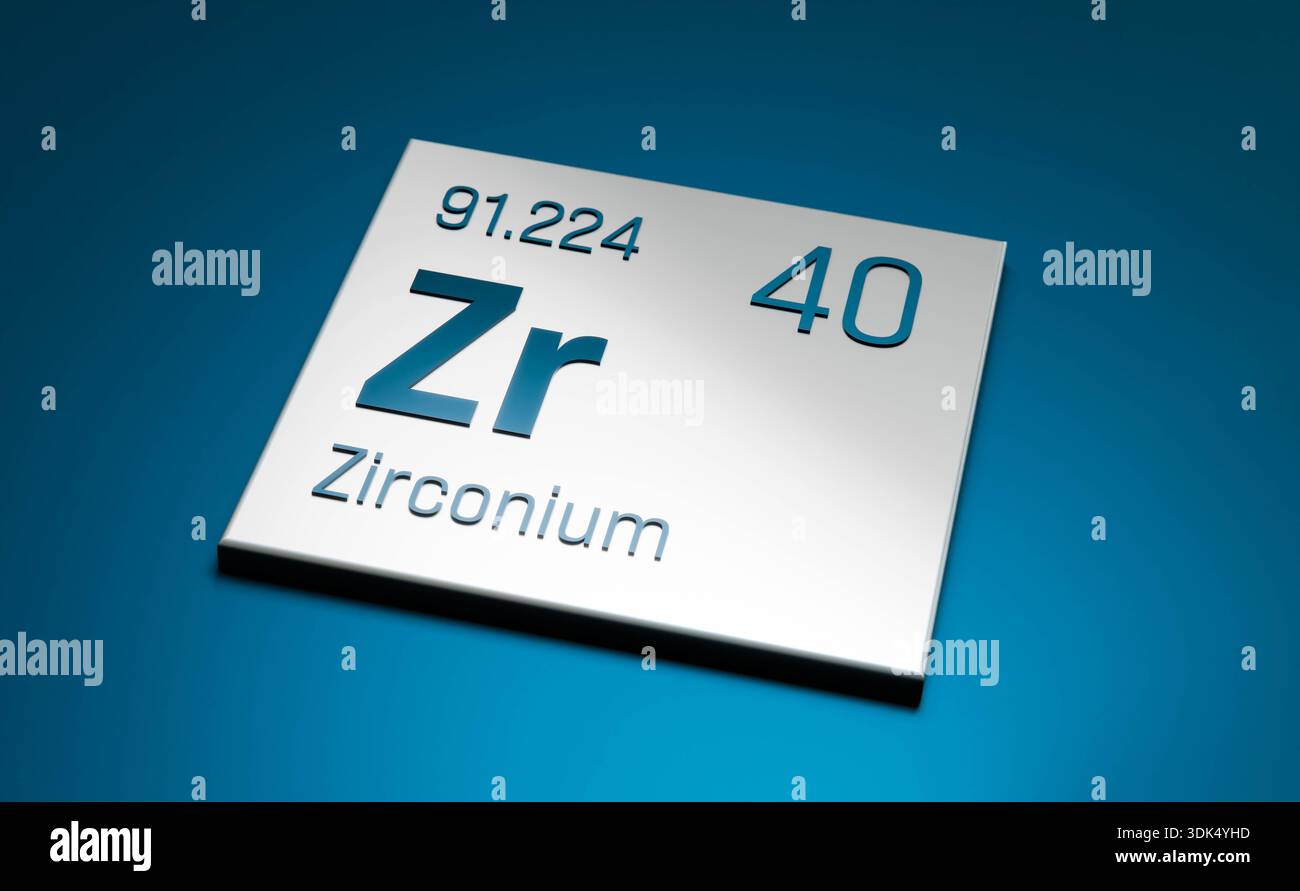 Zirconium, symbol Zr, periodic table element. Zirconium, symbol Zr ...