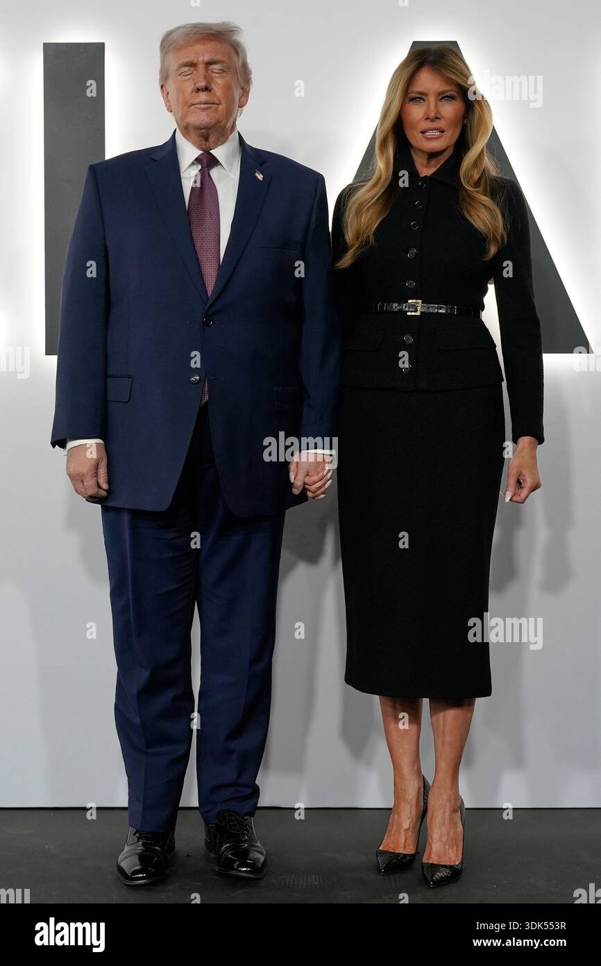 President Donald Trump and first lady Melania Trump arrive for the ...