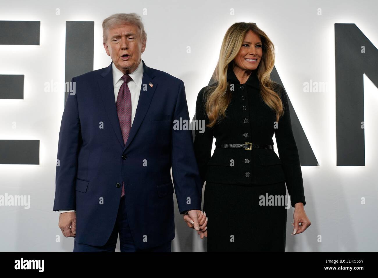 President Donald Trump and first lady Melania Trump arrive for the ...