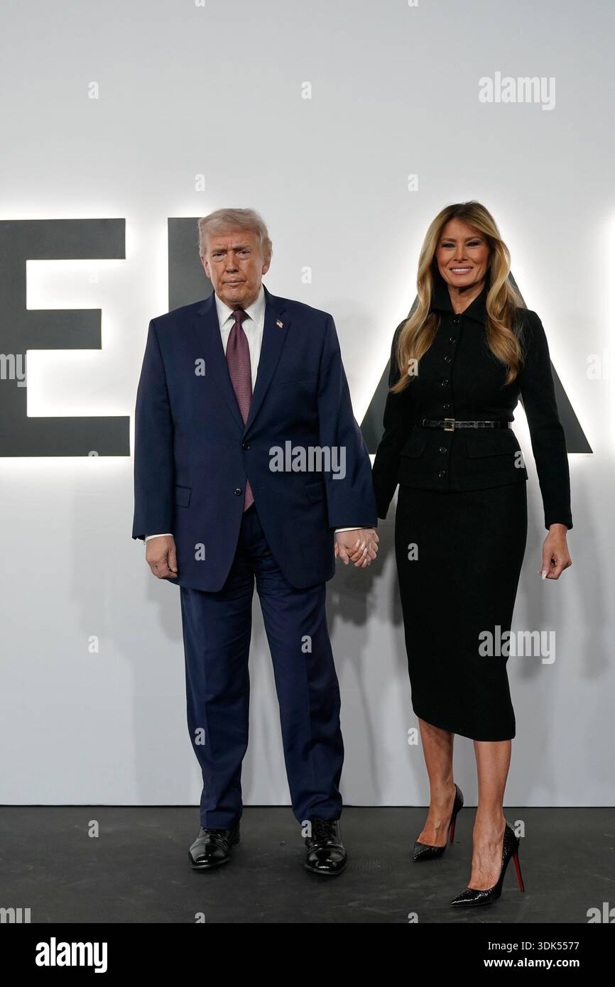 President Donald Trump and first lady Melania Trump arrive for the ...