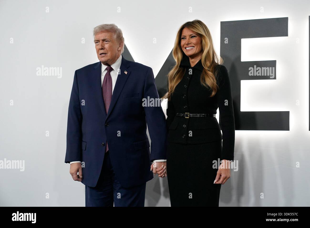 President Donald Trump and first lady Melania Trump arrive for the ...