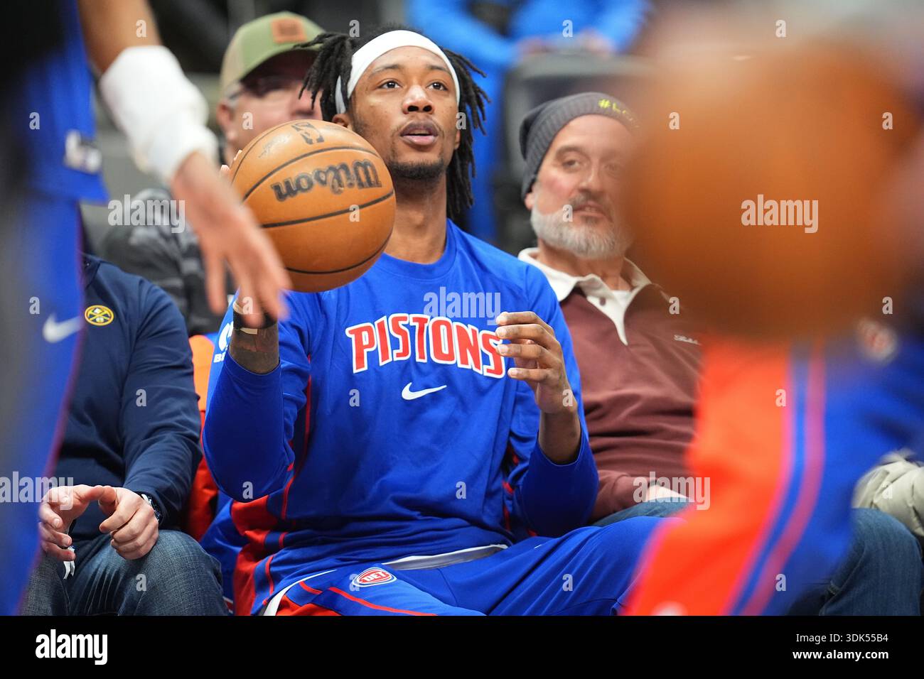 Detroit Pistons guard Daniss Jenkins (24) in the first half of an NBA ...