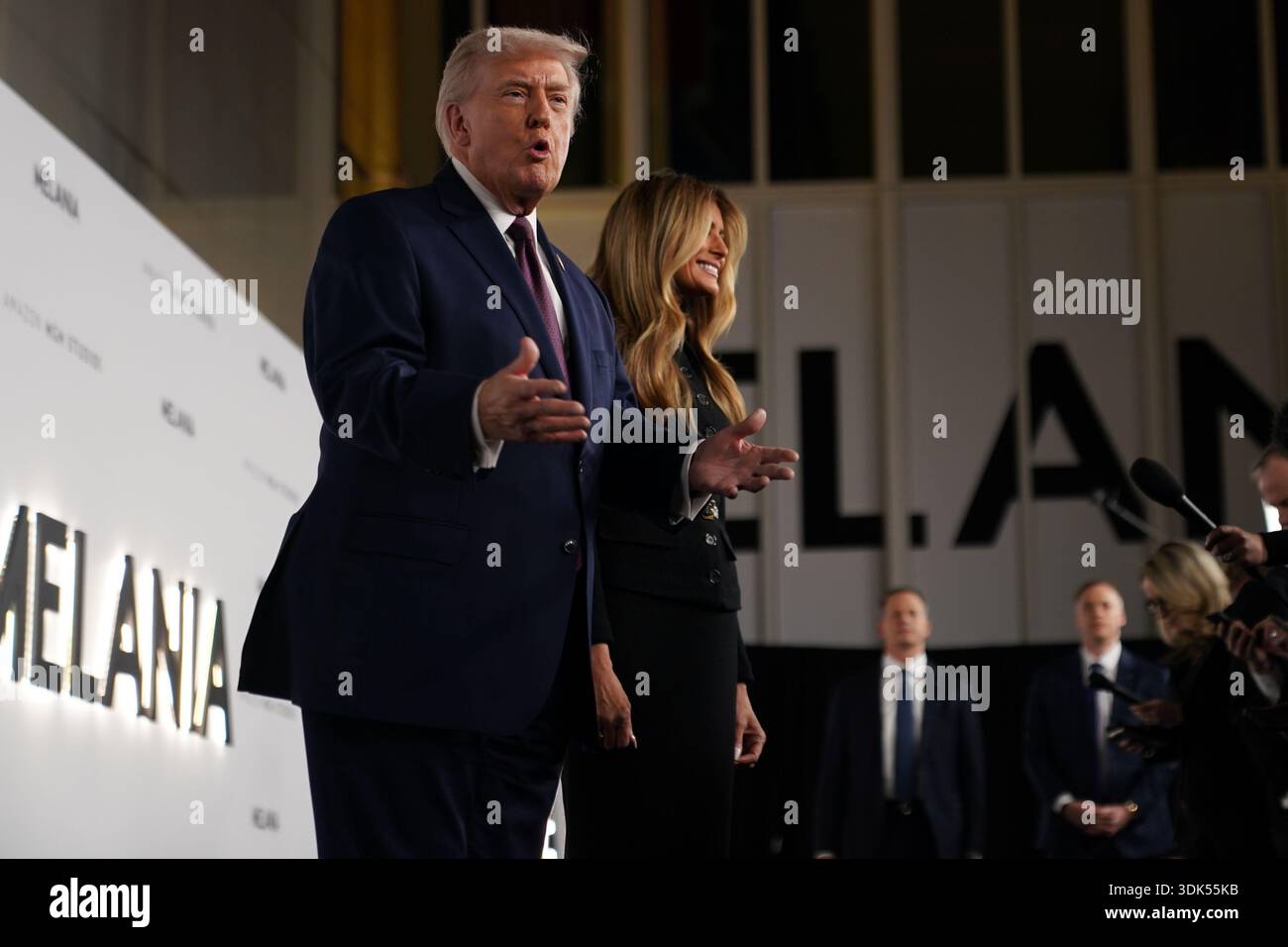 President Donald Trump and first lady Melania Trump arrive for the ...