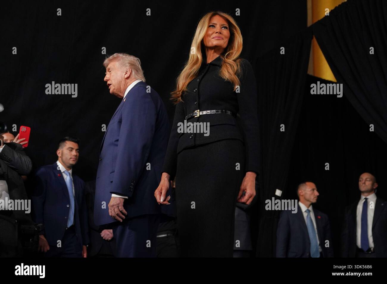 President Donald Trump and first lady Melania Trump arrive for the ...