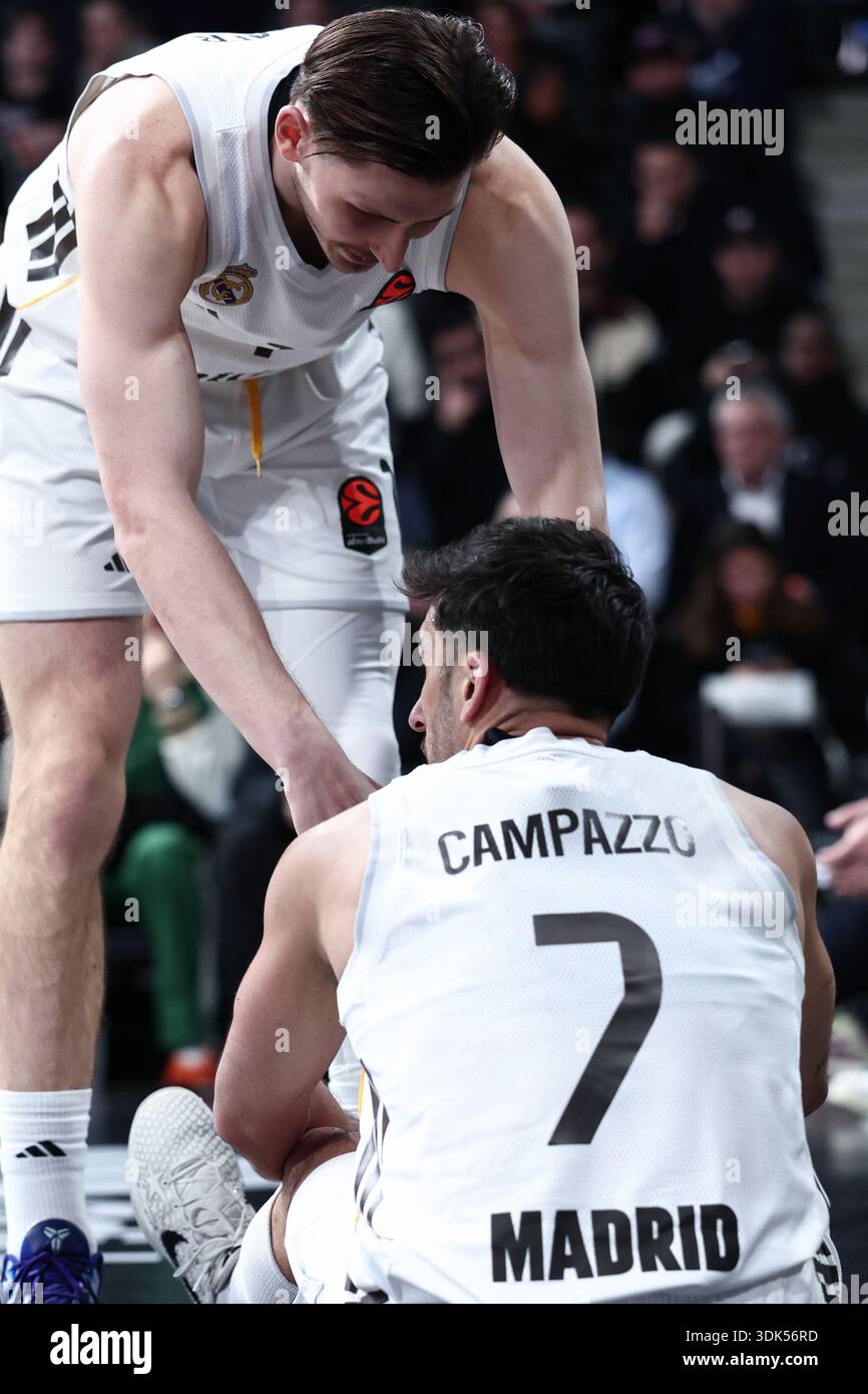 Forward David KRAMER (#1 Real Madrid) and Guard Facundo CAMPAZZO (#7 ...