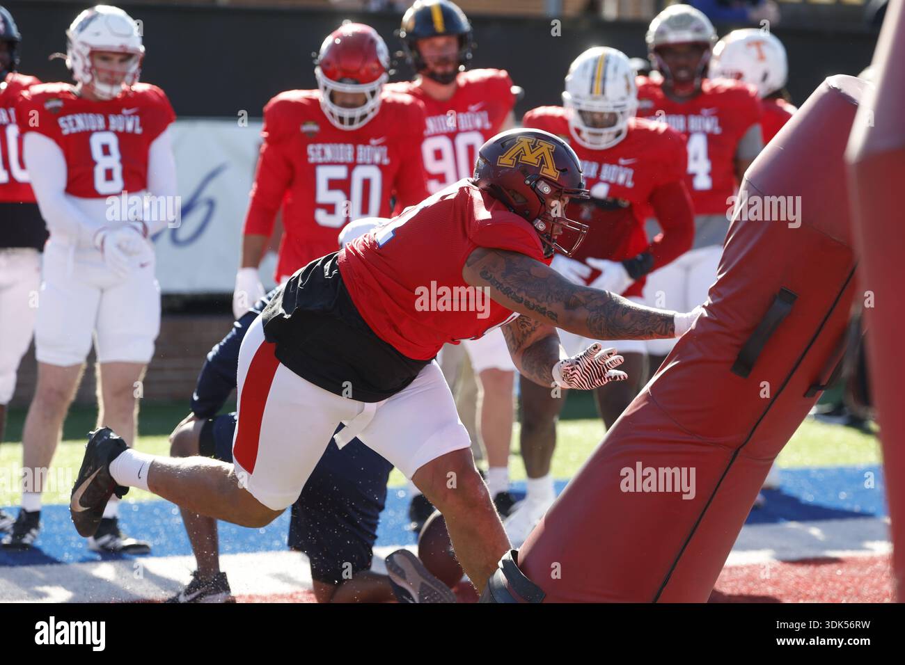 National Team defensive tackle Deven Eastern (91), of Minnesota, runs ...