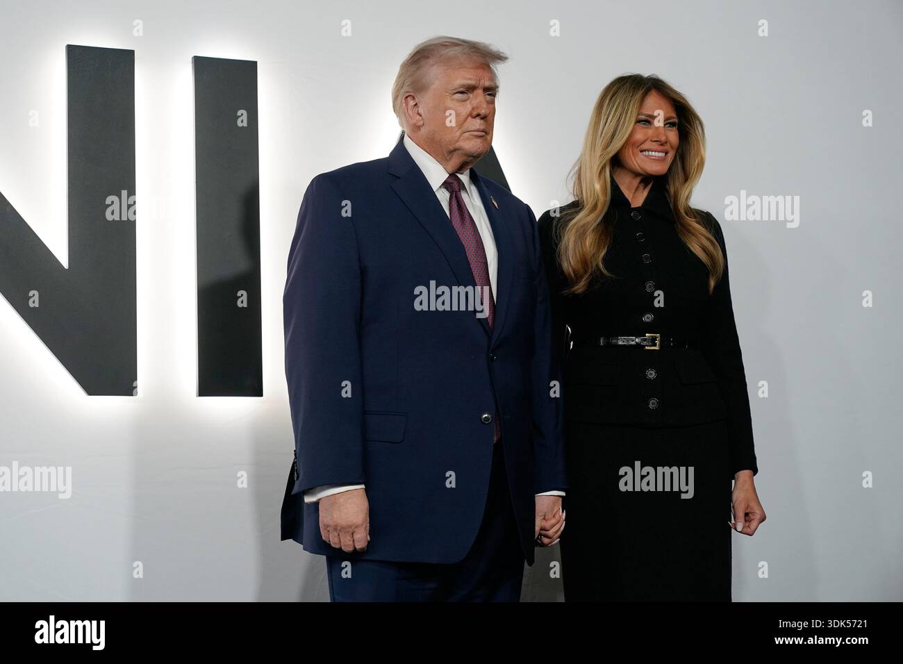 President Donald Trump and first lady Melania Trump arrive for the ...