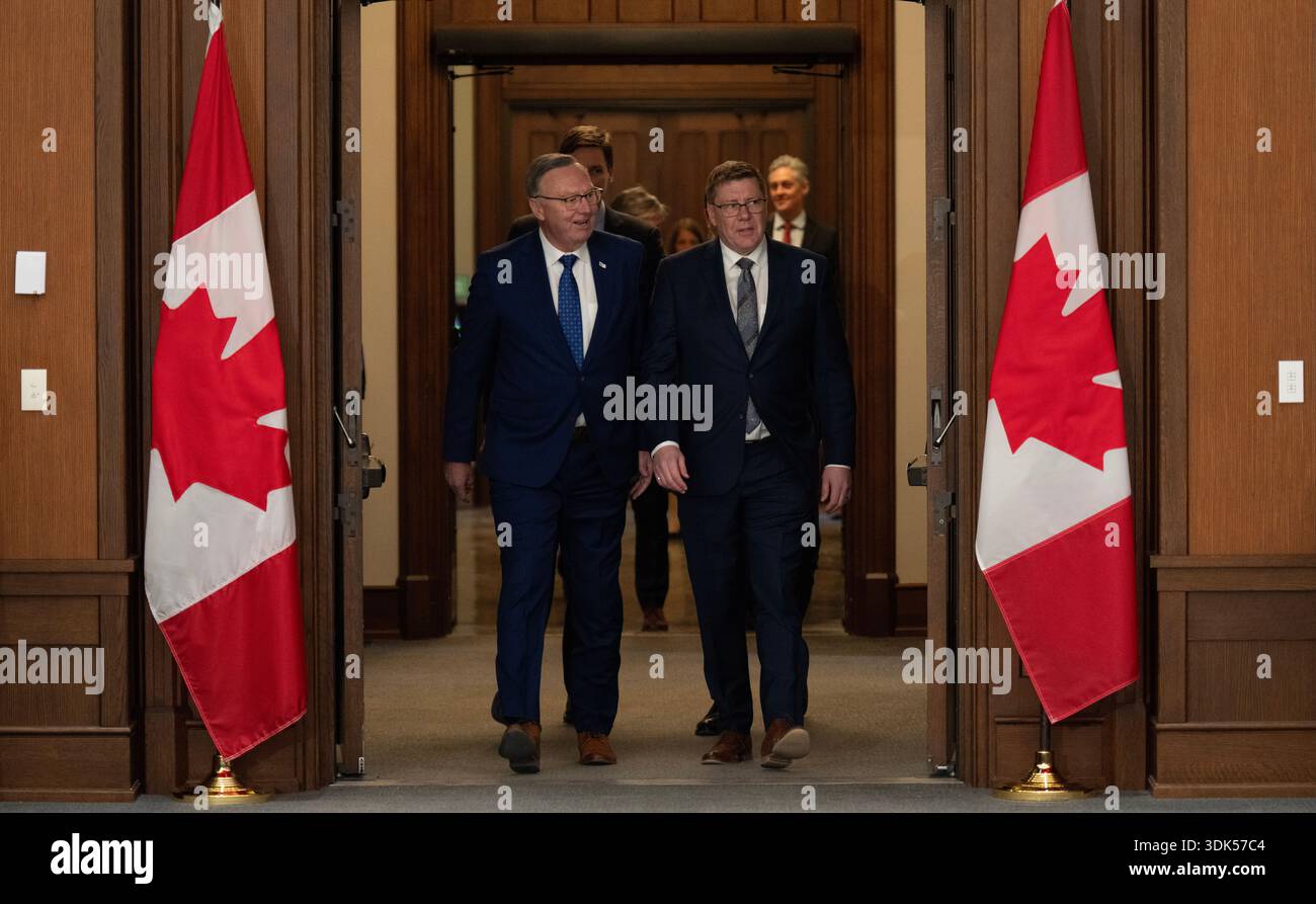 Newfoundland and Labrador Premier Tony Wakeham and Saskatchewan Premier ...
