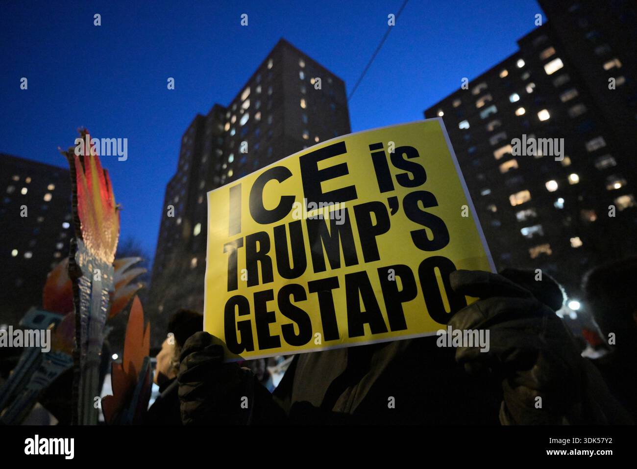 New York, New York, USA 29th Jan., 2026 Sign reading ICE is Trump's ...