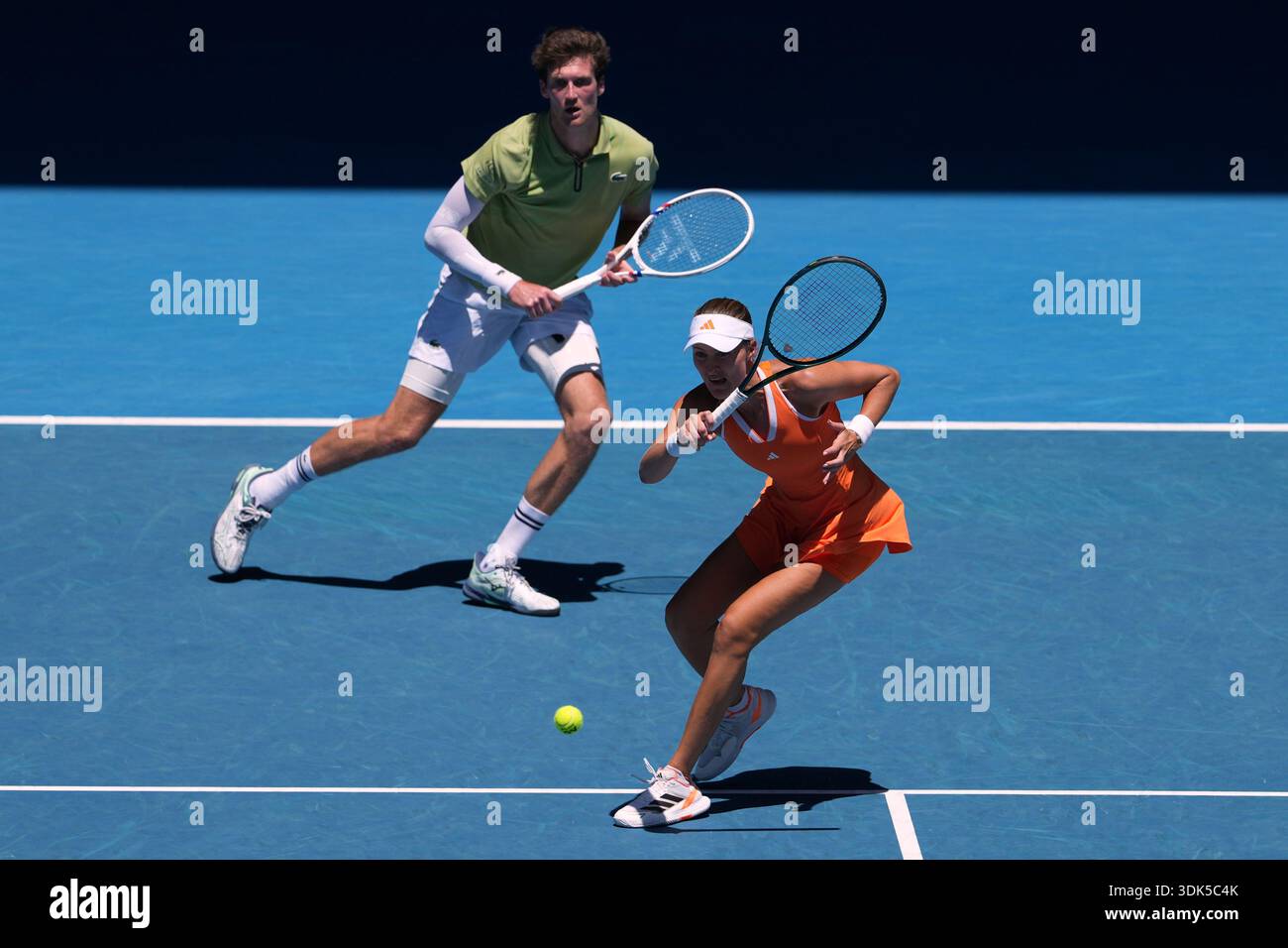 France's Kristina Mladenovic and Manuel Guinard play Australia's Olivia ...